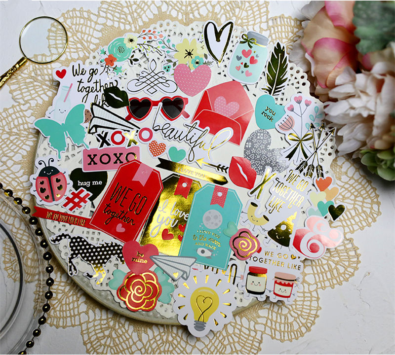 44pcs Go Together Love Cardstock Die Cut Fiol Stic... – Grandado