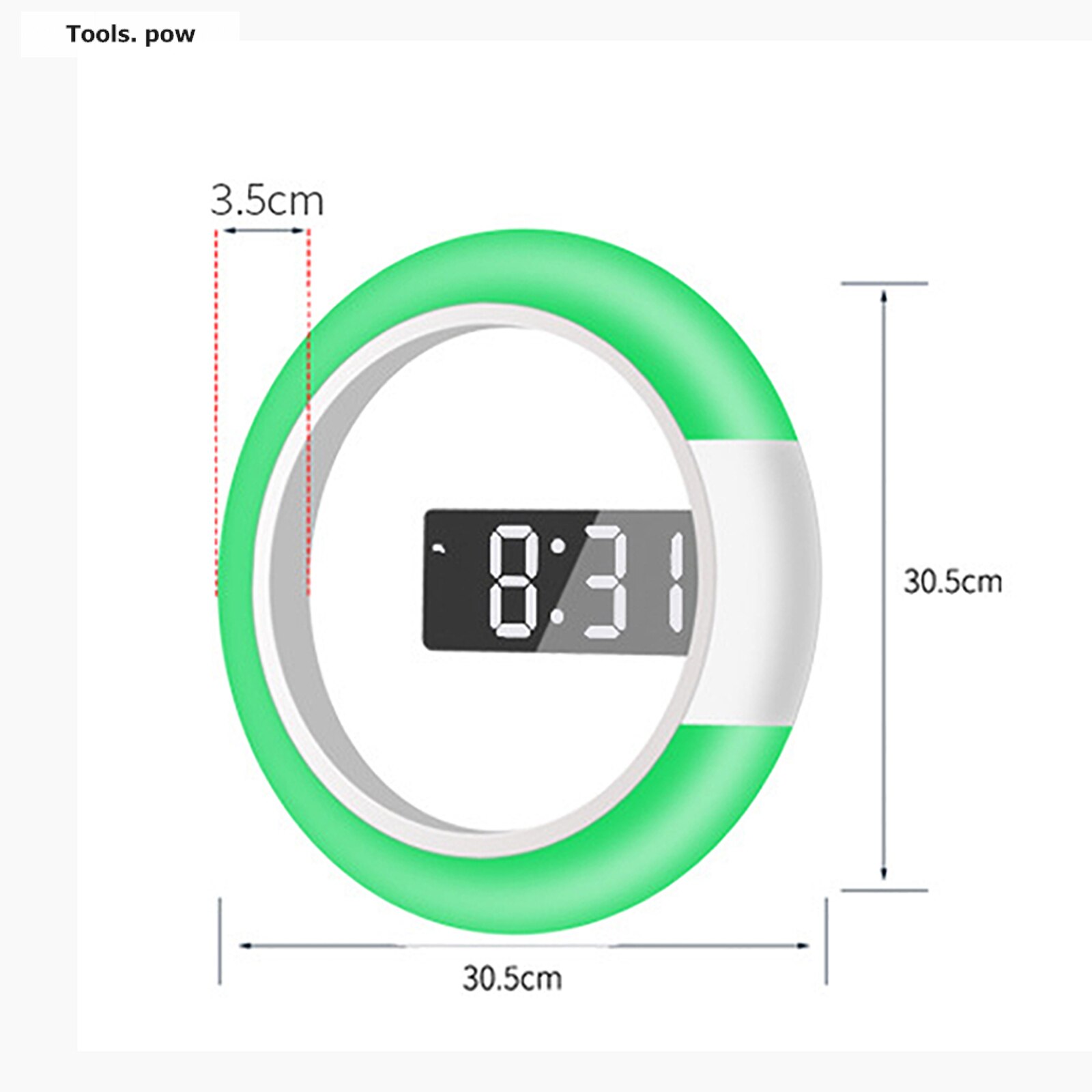 Led Digitale Klok Wekker Spiegel Holle Wandklok 7-... – Vicedeal