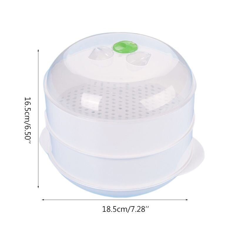 Double plastic steamer microwave oven round steame... – Grandado