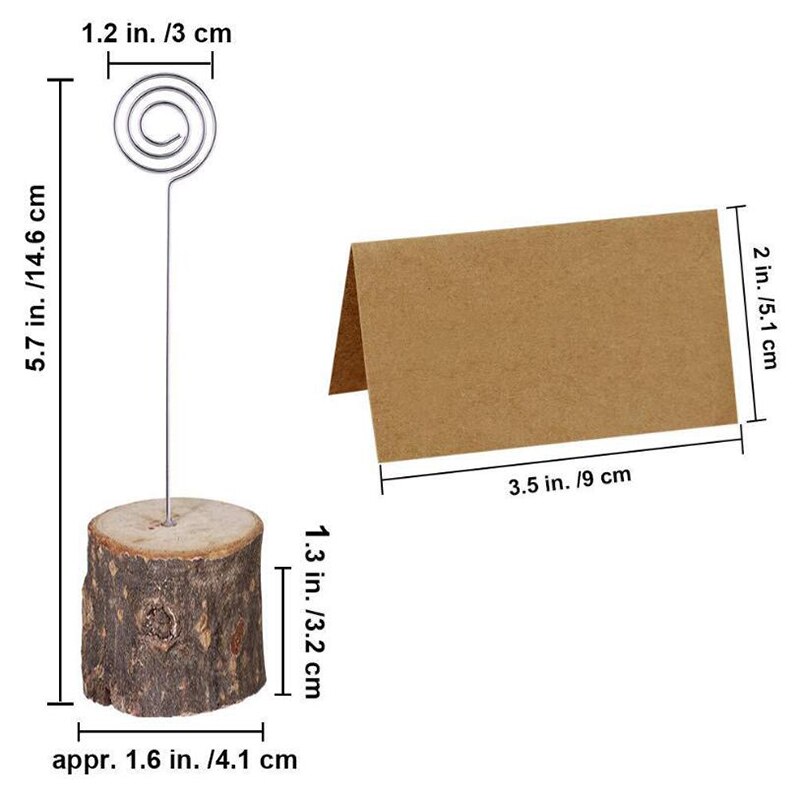 20Pcs Wedding Wooden Stump Name Place Card Stand R... – Grandado