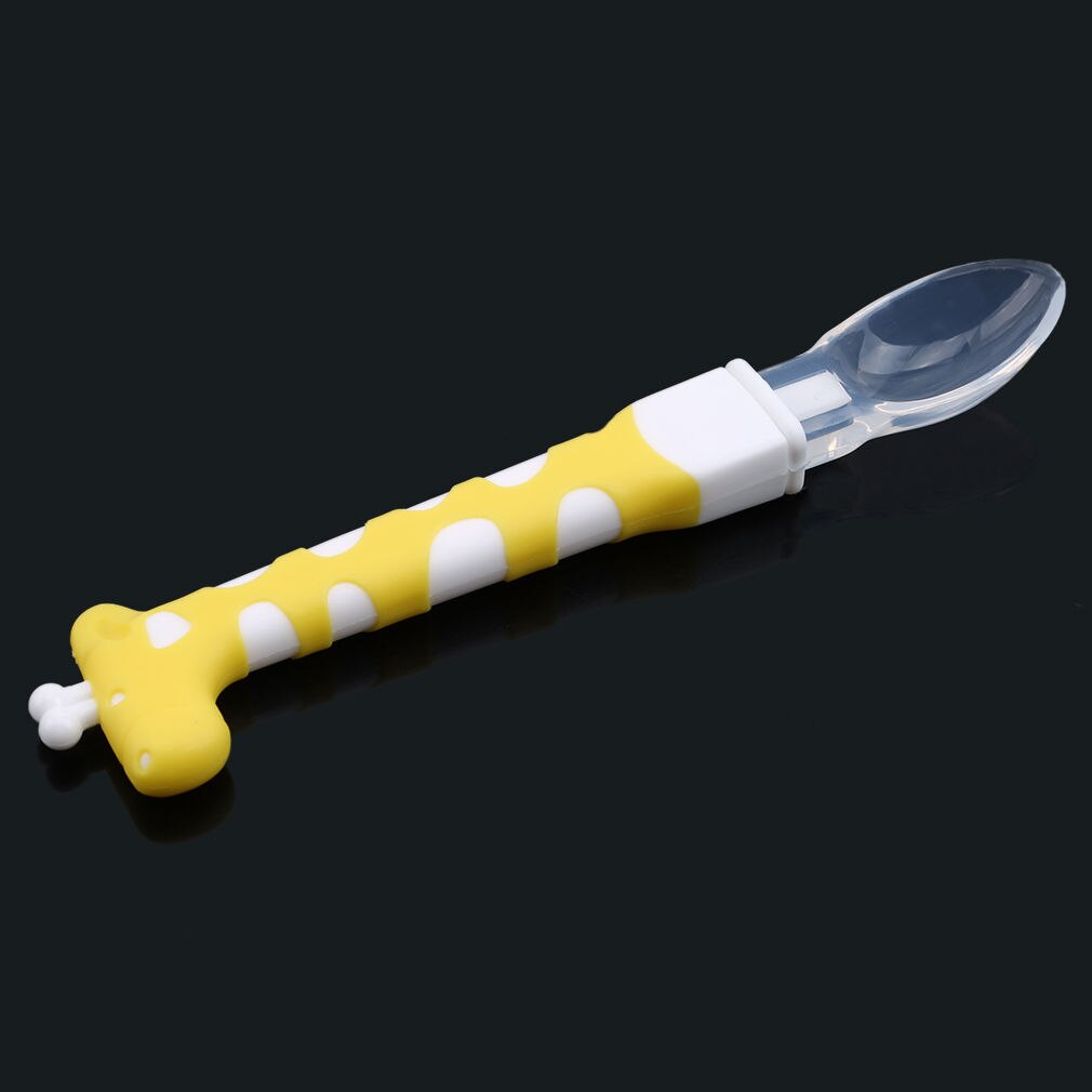 Baby Safety Spoon Silicone Soft Head Giraffe Baby ... – Vicedeal