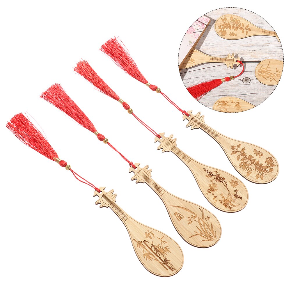 Retro Chinese Lute Shape Bookmarks Lute Plum Orchi... – Vicedeal