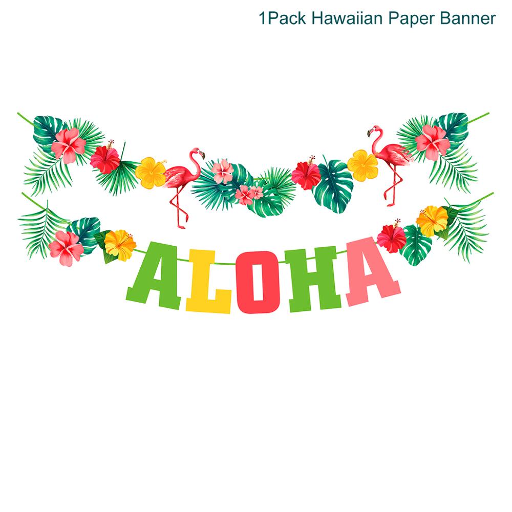 Hawaiian Party ALOHA Turtle Leaf Banner Hawaii Tro... – Vicedeal