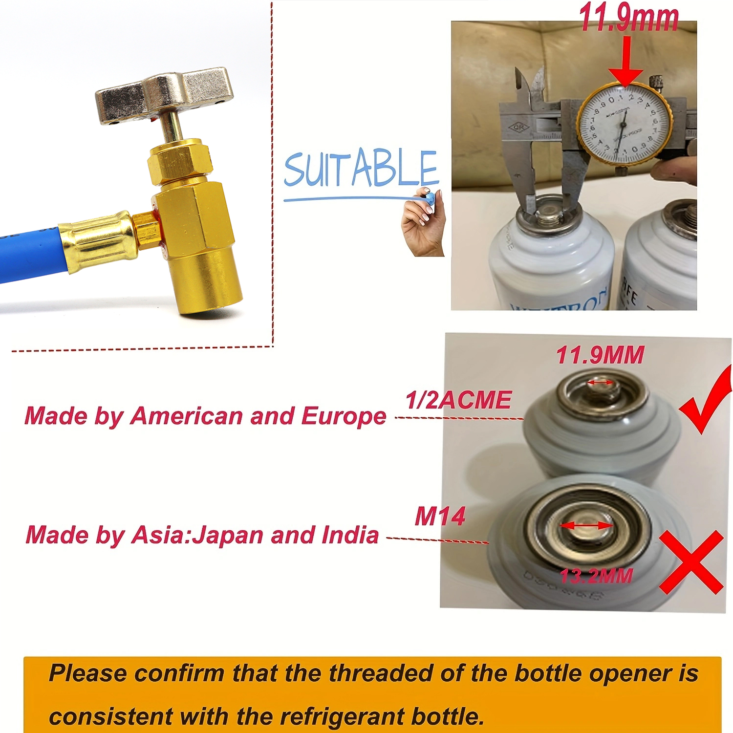 AC R134A Air Conditioning Refrigerator Charging Ho... – Grandado