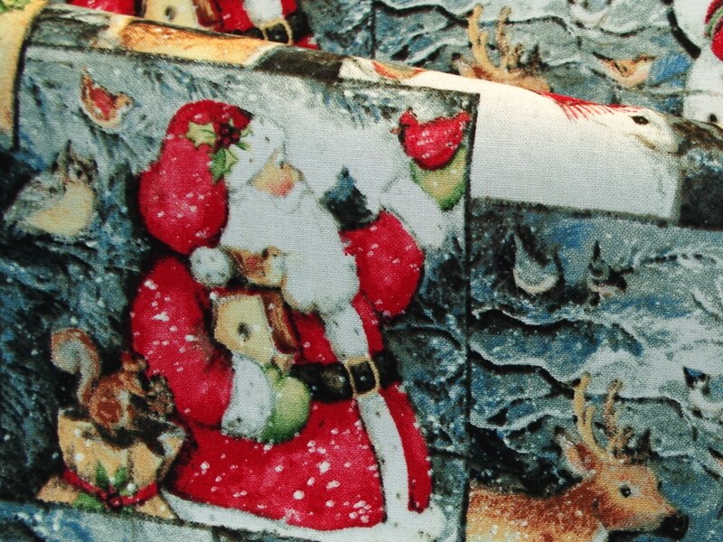 108cmx100cm Cotton Fabric - Santa Claus and snowma... – Vicedeal