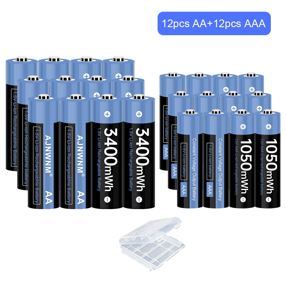 Ajnwnm 1.5V Aaa Batterij 1050mWh En Aa 1.5V Oplaad... – Vicedeal