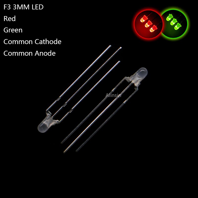 50Pcs 3Mm Rood Groen Led Gemeenschappelijke Kathod... – Grandado