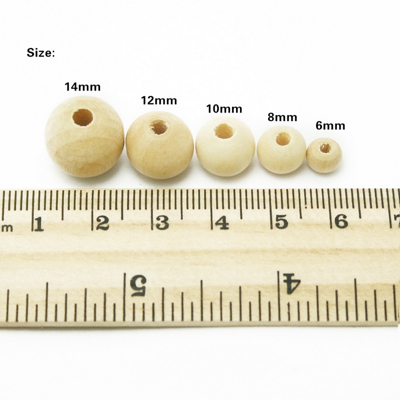 Natural Wood Round Ball Spacer Beads 8/10/12/14/16... – Grandado