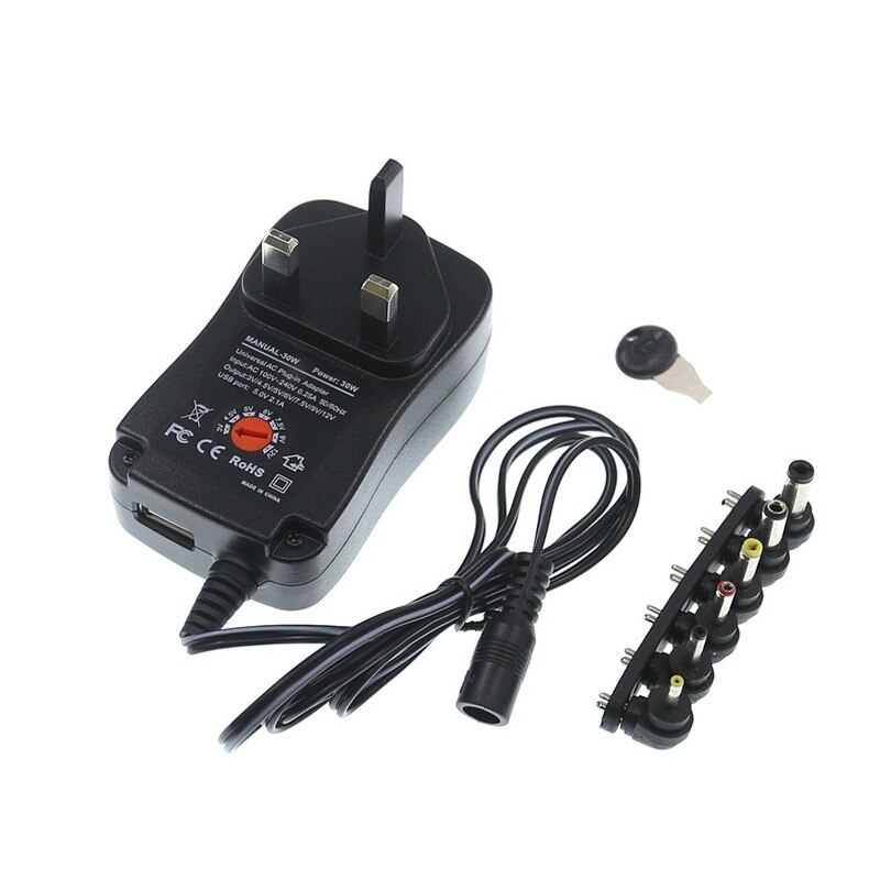 30W Universal AC Adapter with 6 DC Tip Regulated M... – Grandado