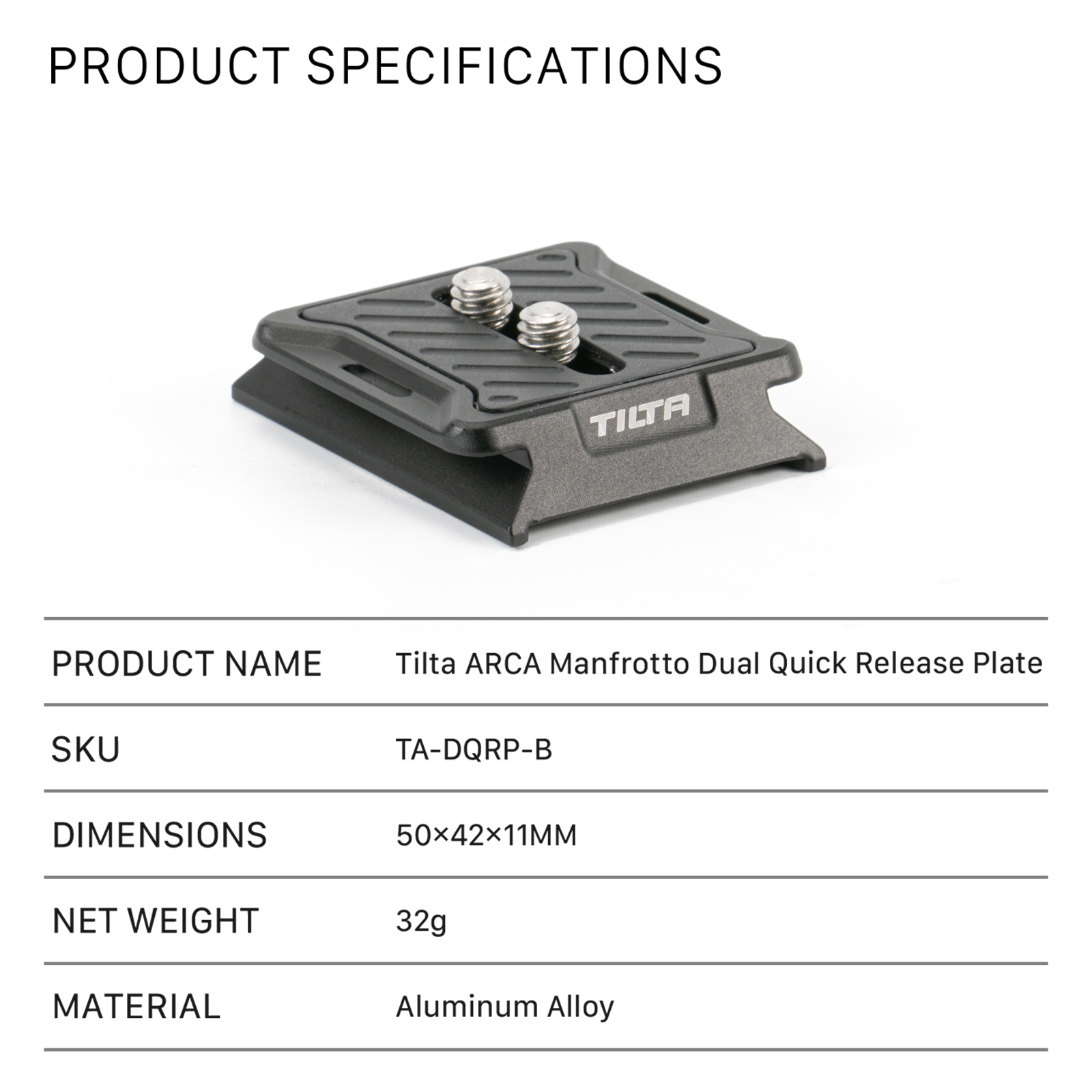 TILTA ARCA Manfrotto Dual Quick Release Plate TILT... – Grandado