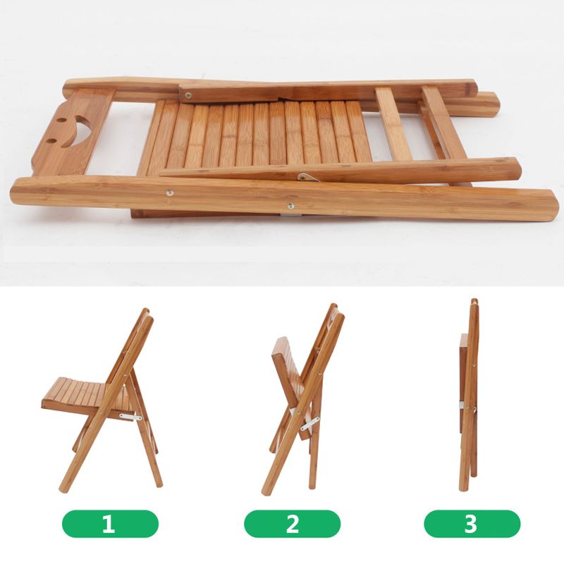Mini sammenleggbar stol krakk multifunksjon bambus... – Grandado