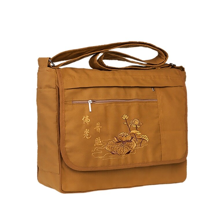 Buddhist Shoulder Bag Zip Pocket Canvas Buddha Bud... – Grandado