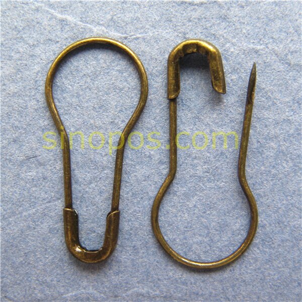 Bronze Pear Shaped Pins in steel, anti-brass safet... – Grandado