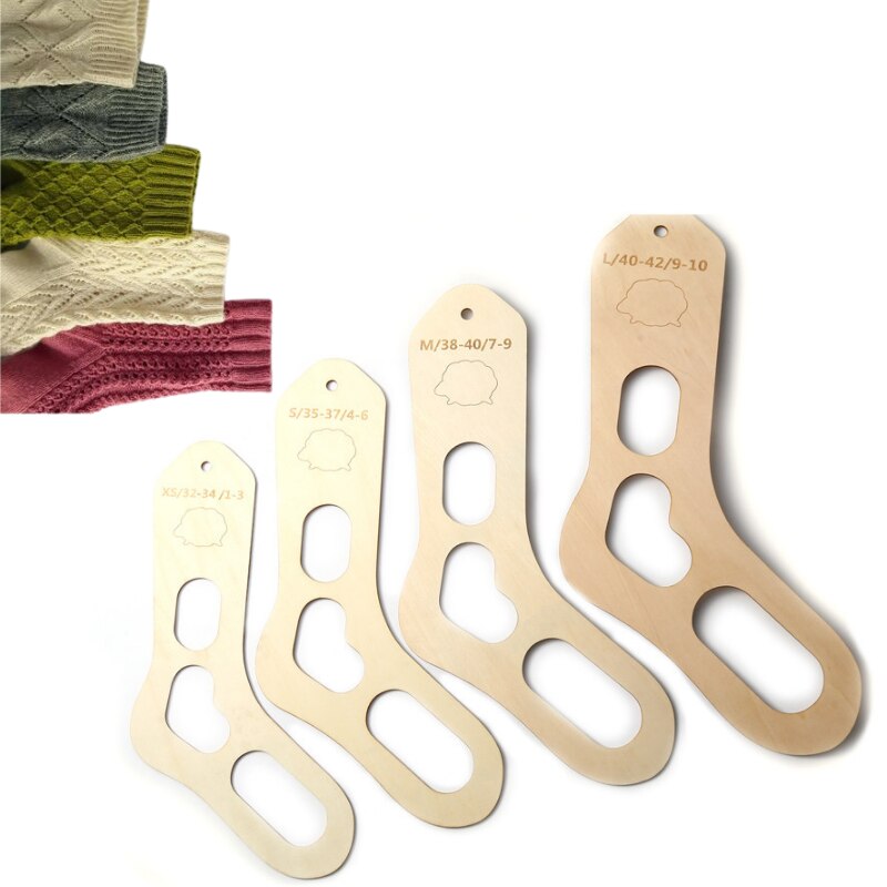 2PCs Natural XS-L Wood Sock Blocker DIY Xmas Socks... – Grandado