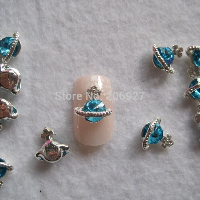 MD-691 10pcs Fancy Blue Rhinestone Gold Deco Metal... – Grandado