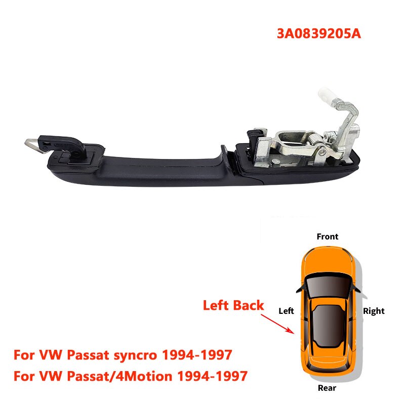 For VW Passat B4 1994-1997 Outside Door Handle 3A0837207C,3A0837208C ...