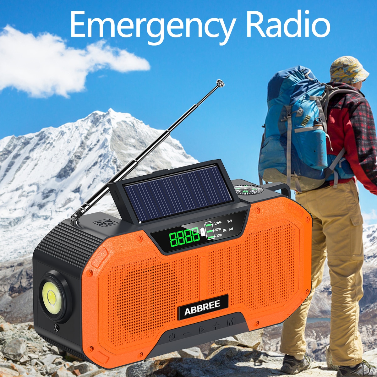 ABBREE IPX5 Waterproof Auto Scan Emergency Radio S... – Grandado