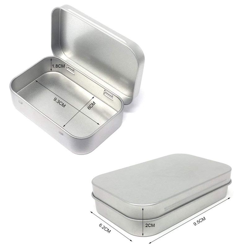 24 Pack Metal Rectangular Empty Hinged Tins Box Co... – Vicedeal