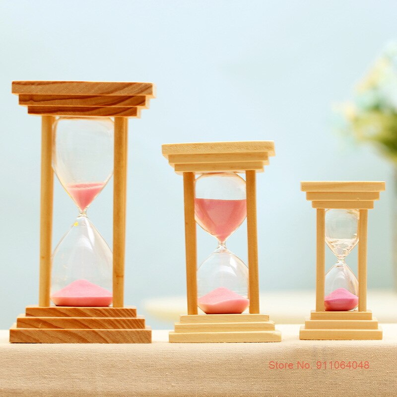 Four Column Natural Wood Hourglass 5 Minutes Time ... – Grandado