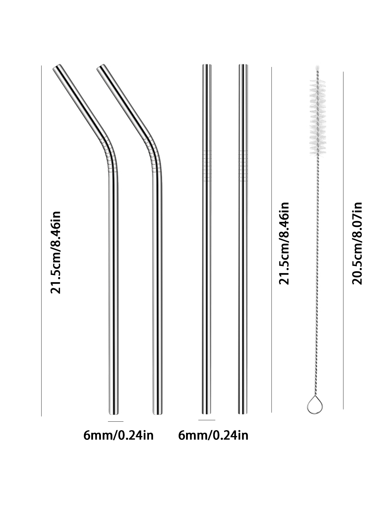Set of 4 Stainless Steel Straws Set Eco Friendly D... – Grandado