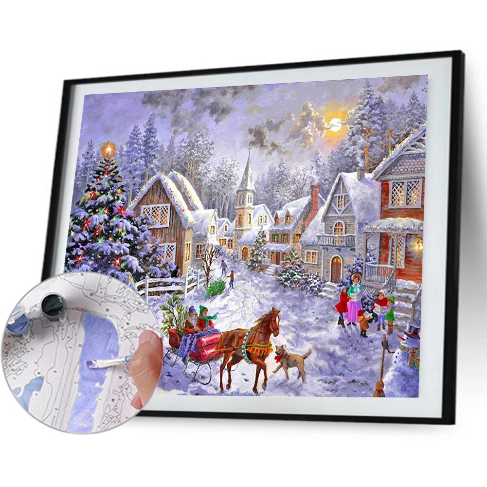 Leisure Christmas Snow Painting By Numbers DIY Han... – Grandado