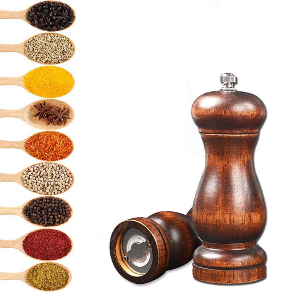 4Pc Eiken Pepermolen Grof Zout Effen Houten Eiken ... – Vicedeal