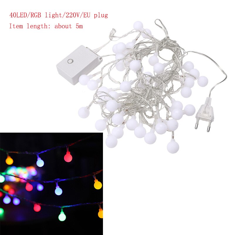20 LEDs Cotton Ball String Lights Outdoor Decorati... – Grandado