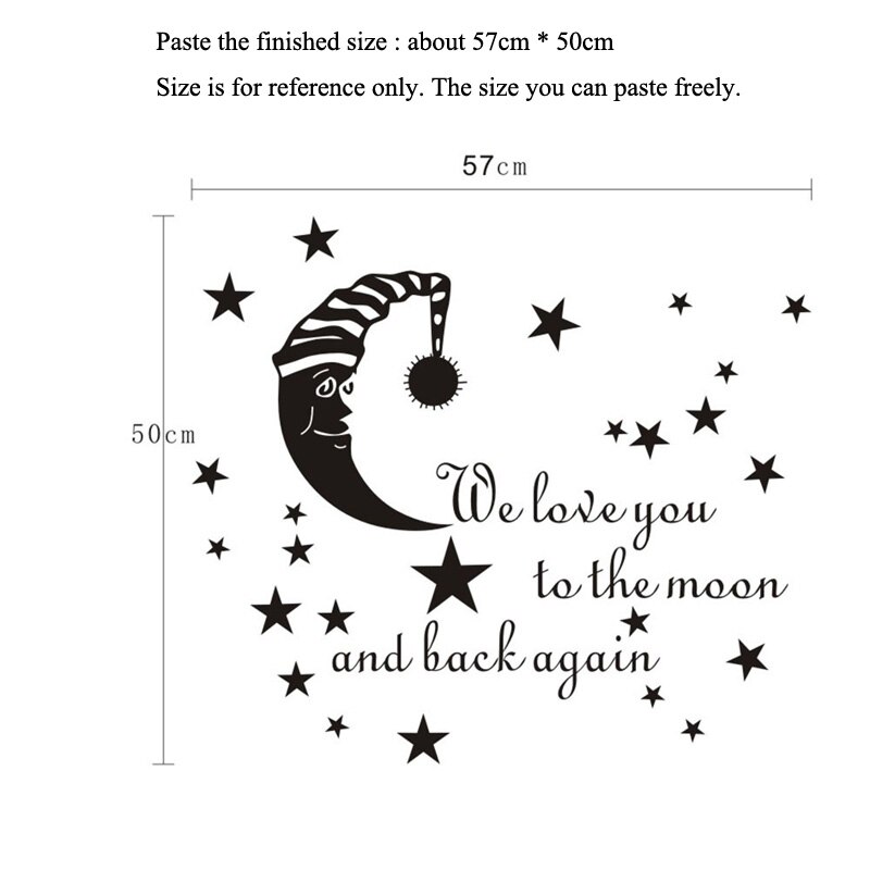 Cartoon Sleeping moon Star wall sticker for childr... – Grandado