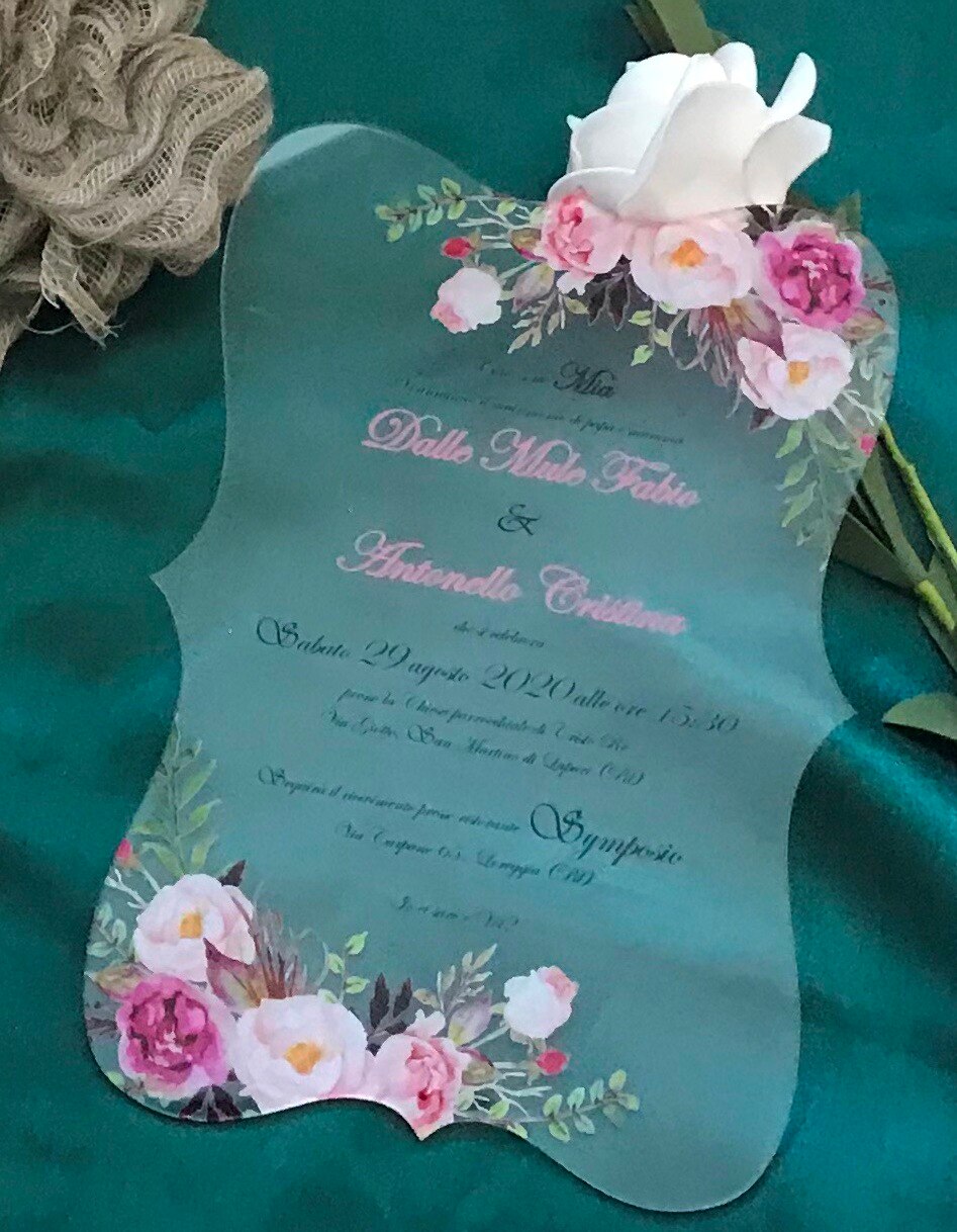 Cartões acrílicos dos convites do casamento, 10 pc... – Grandado