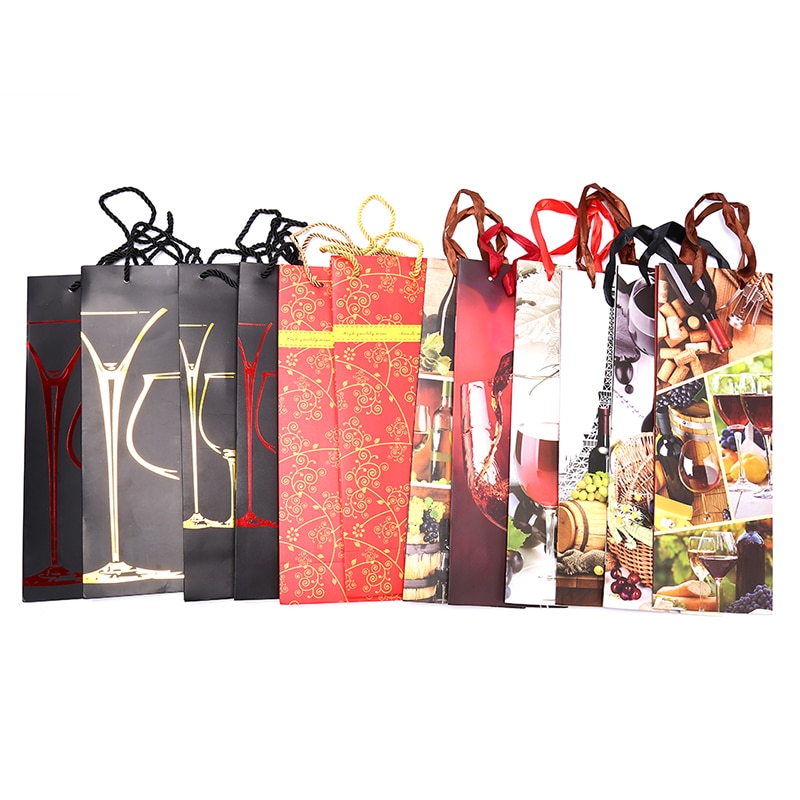 12x Paper Bags Wine Packing Carrier Fsetival Party... – Vicedeal