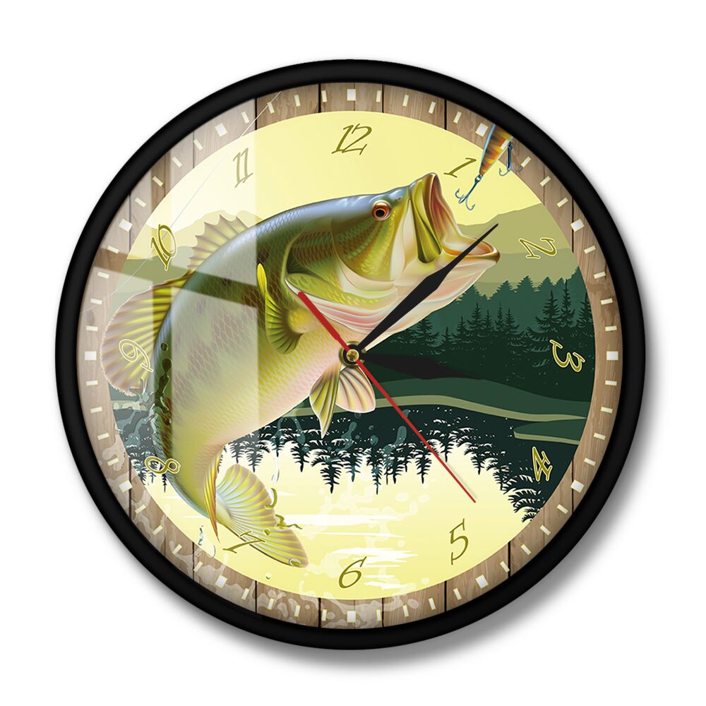 It's Fish O'Clock Fisherman Man Cave Bass Lure Ful... – Grandado