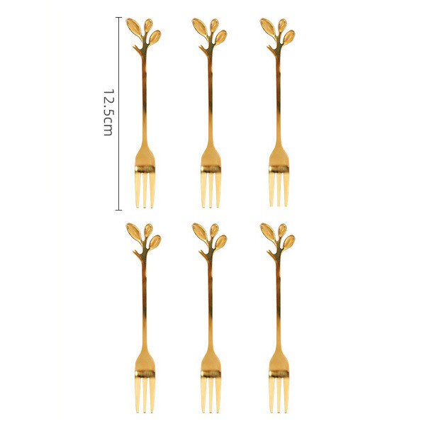 Nordic Style Gold Fruit Food Pick Forks Storage Ra... – Grandado