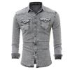 Brand Mannen Denim Shirt Blouse Casual Slim Fitnes... – Vicedeal