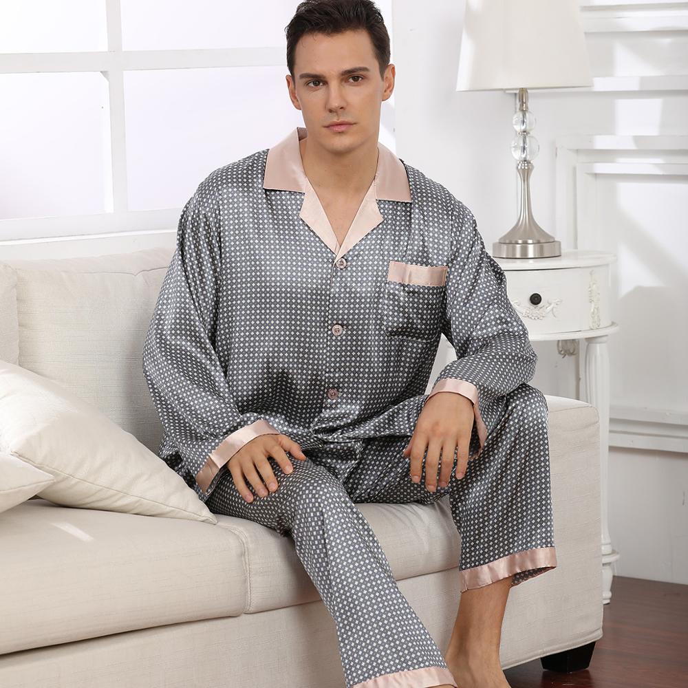 Printed Plaid Vintage Men's Pajama Set 2PCS Ni... – Grandado