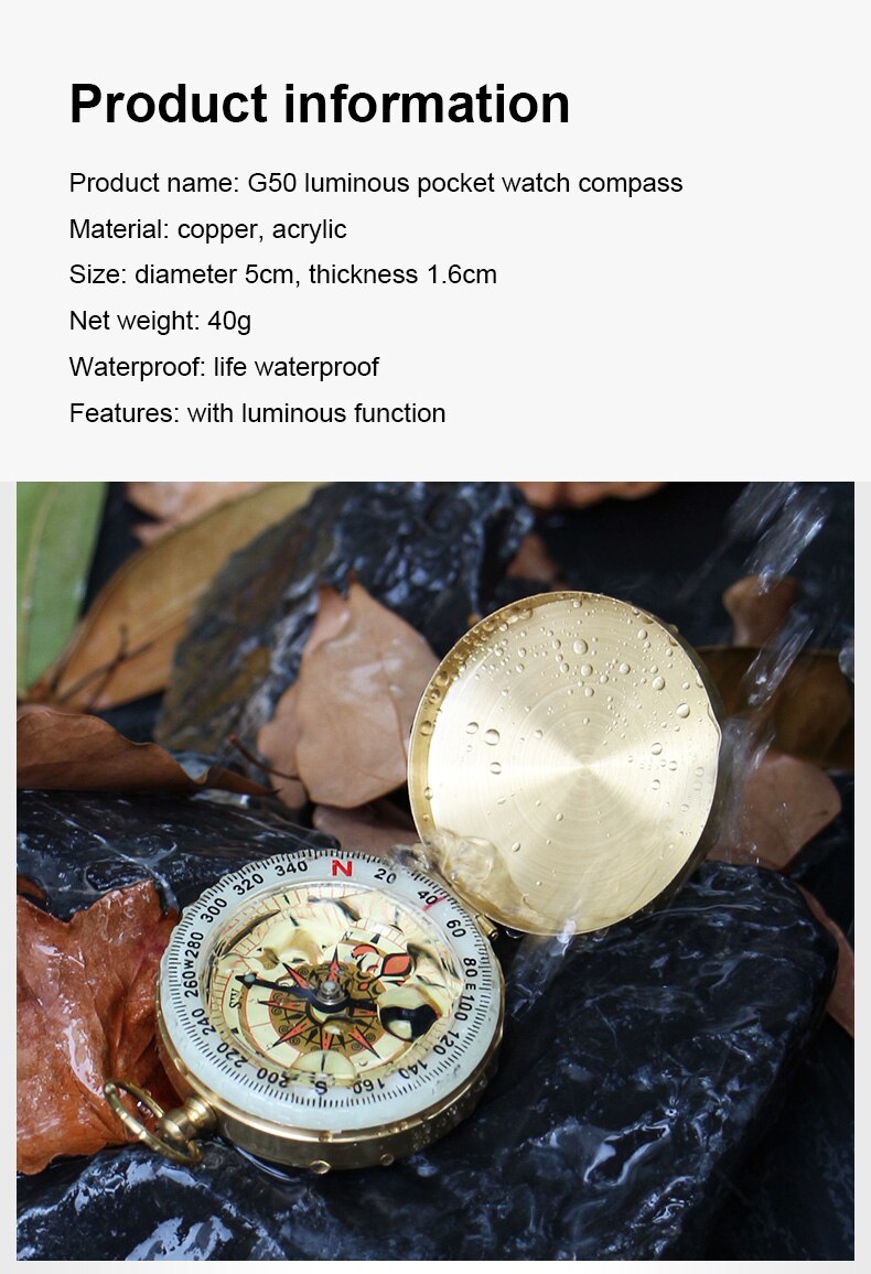 Compasses Mini Vintage Brass Noctilucent Pocket Co... – Grandado