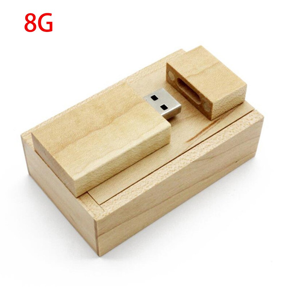 USB Flash Drive Maple Wood Photo Album Box Portabl... – Grandado