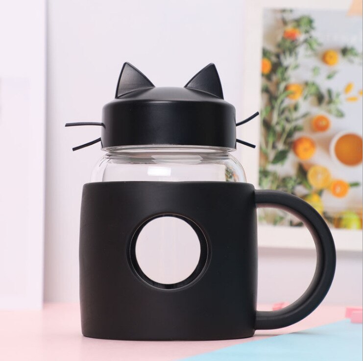 400ml Novelty Cat Shape Glass Cup Portable Tea Cof... – Grandado