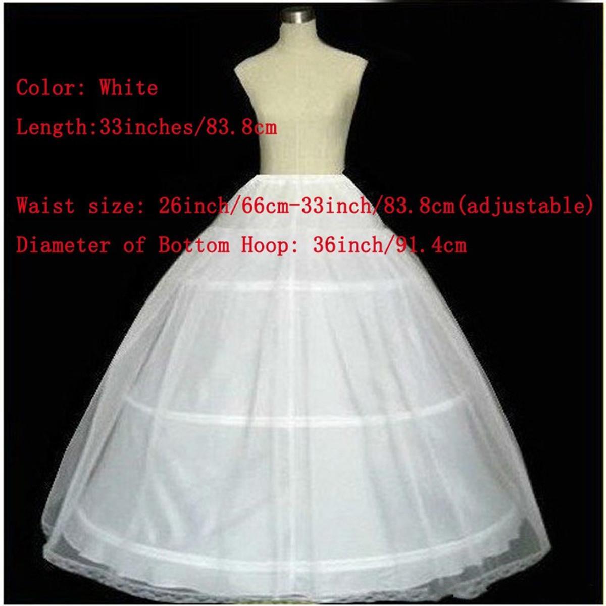 3 Hoops Bone A Line Petticoat Wedding Skirt Slip C... – Grandado