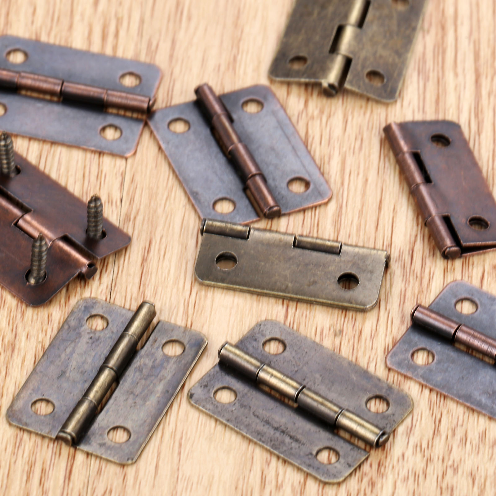 50pcs/box 4 Holes Iron Hinges w/crews Retro Flat H... – Vicedeal