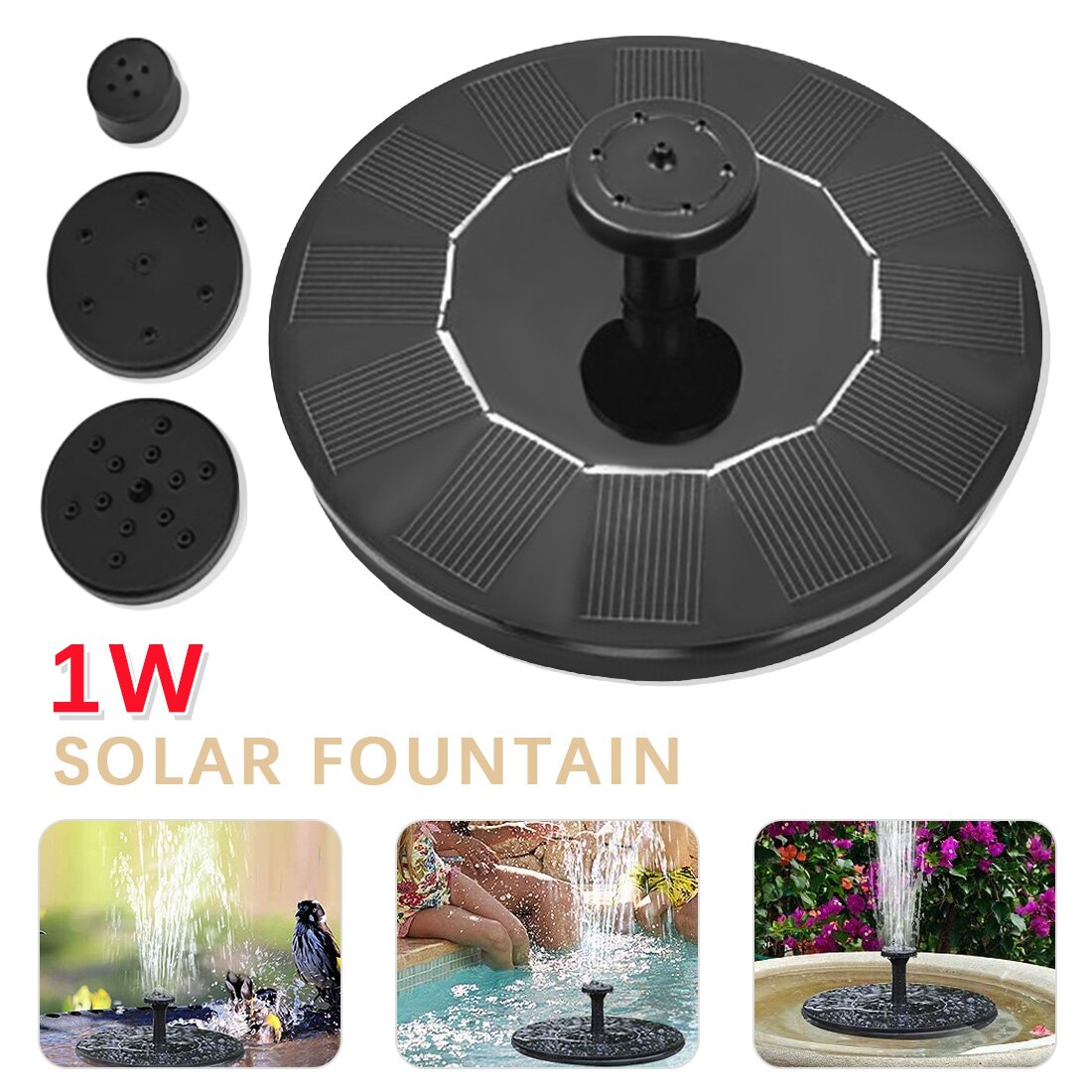 Round Solar Fountain Mini Fountain Garden Pool Pon... – Vicedeal