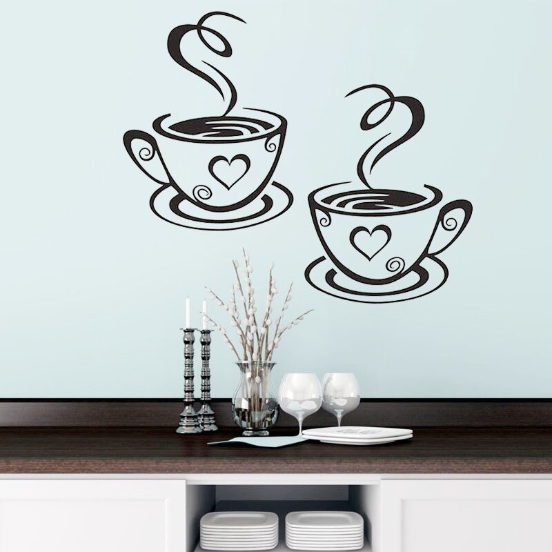 Large Kitchen Wall Sticker Cuisine Coffee Vinyl po... – Grandado