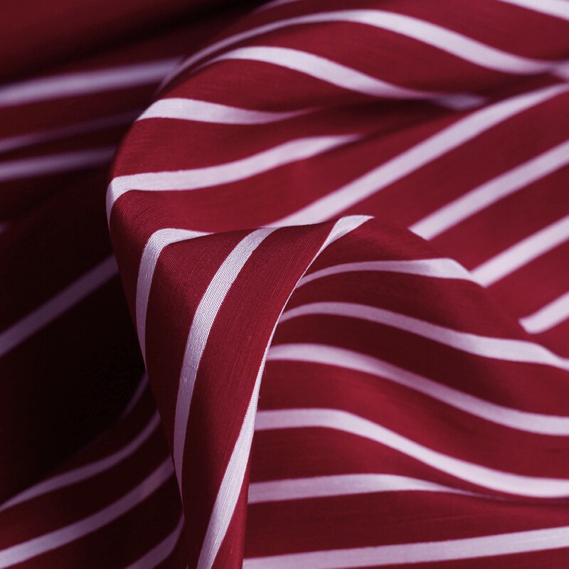 Wit Waxberry 28Momme Rode Streep Gedrukt Zijde Lin... – Vicedeal