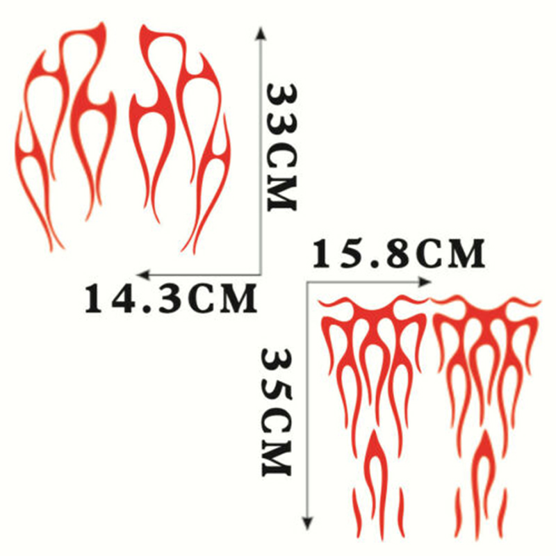 1Pair Red Flame Sticker Car Body Decoration Parts ... – Grandado