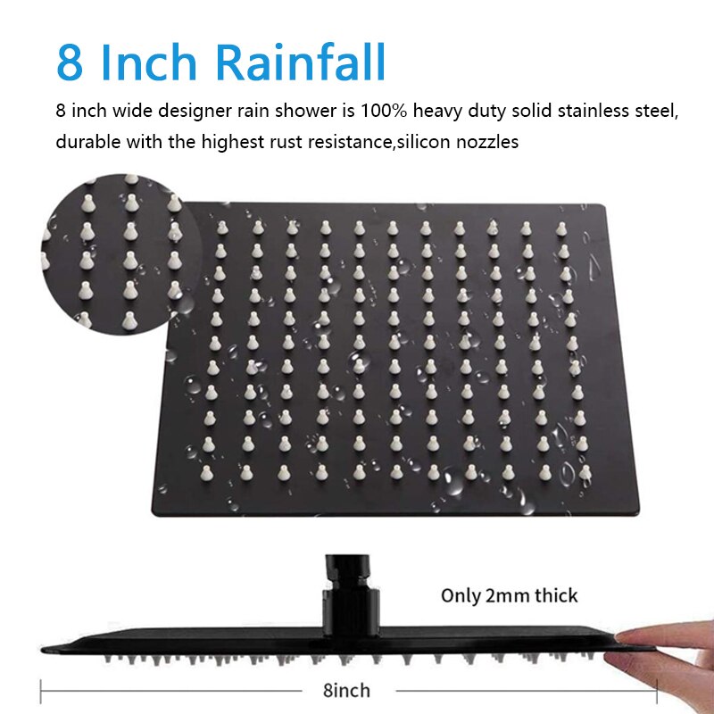 Lohner Dush Shower Head Set Black Holder for Bathr... – Grandado