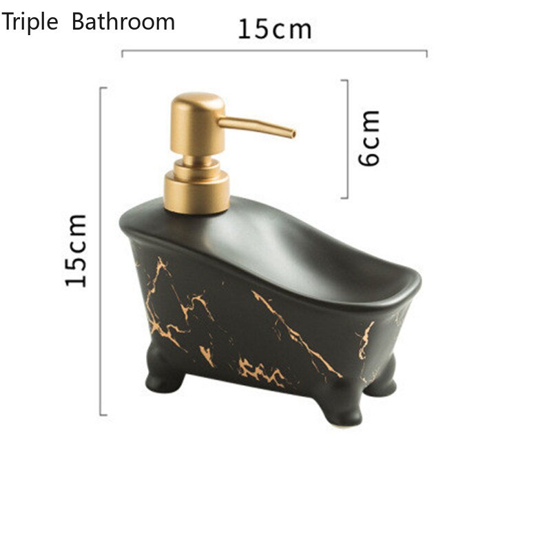 350Ml Marmeren Textuur Keramische Zeepdispenser Ba... – Grandado