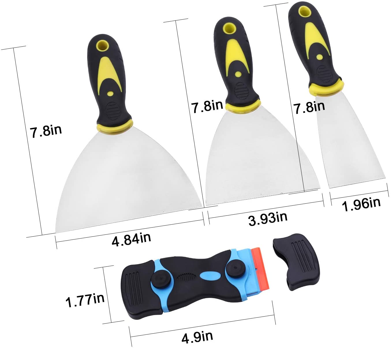 Scraper and putty knife set, 2 in 1 scraper tool w... – Vicedeal