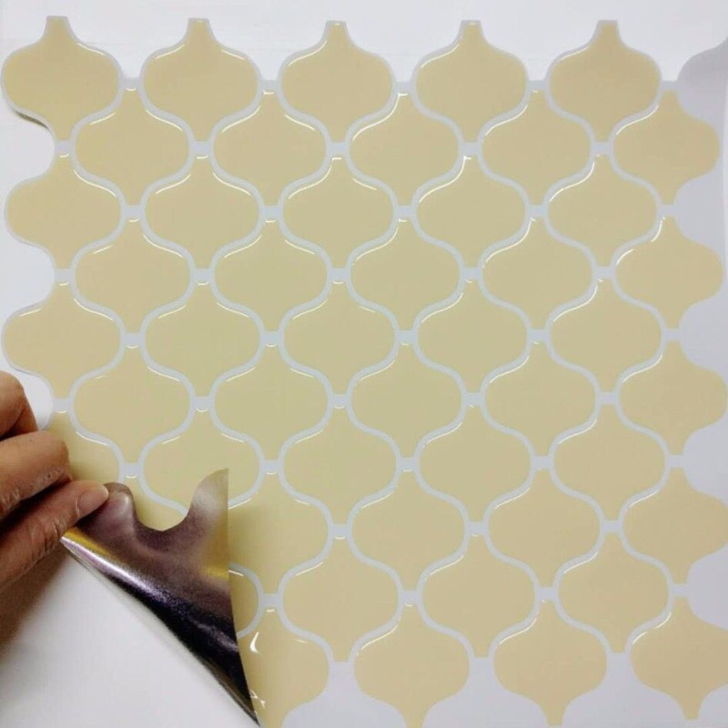 Yellow Arabesque Moroccan Tile Self Adhesive Backs... – Grandado