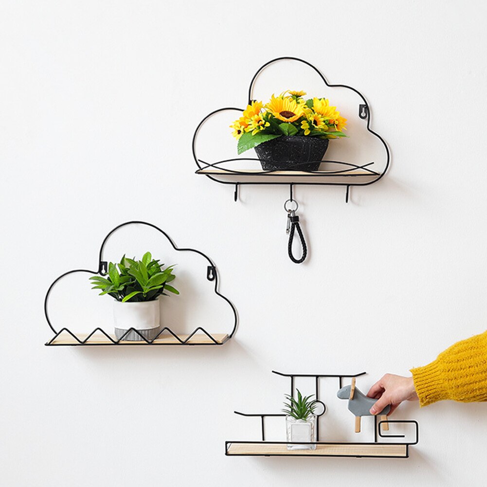 Home Decor Wall Shelf Living Room Storage Rack Woo... – Vicedeal