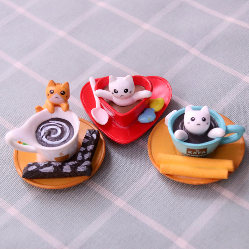 6pcs/Set Kawaii Tea Cup Cat Fairy Garden Miniature... – Grandado