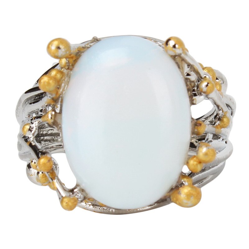 Vintage Color Natural Moonstone Ring White Opal Vi... – Grandado
